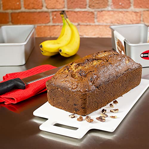Fat Daddio's BP-5643 Anodized Aluminum Bread Loaf Pan, 9 x 5 x 2.5 inch, Set of 2, Silver