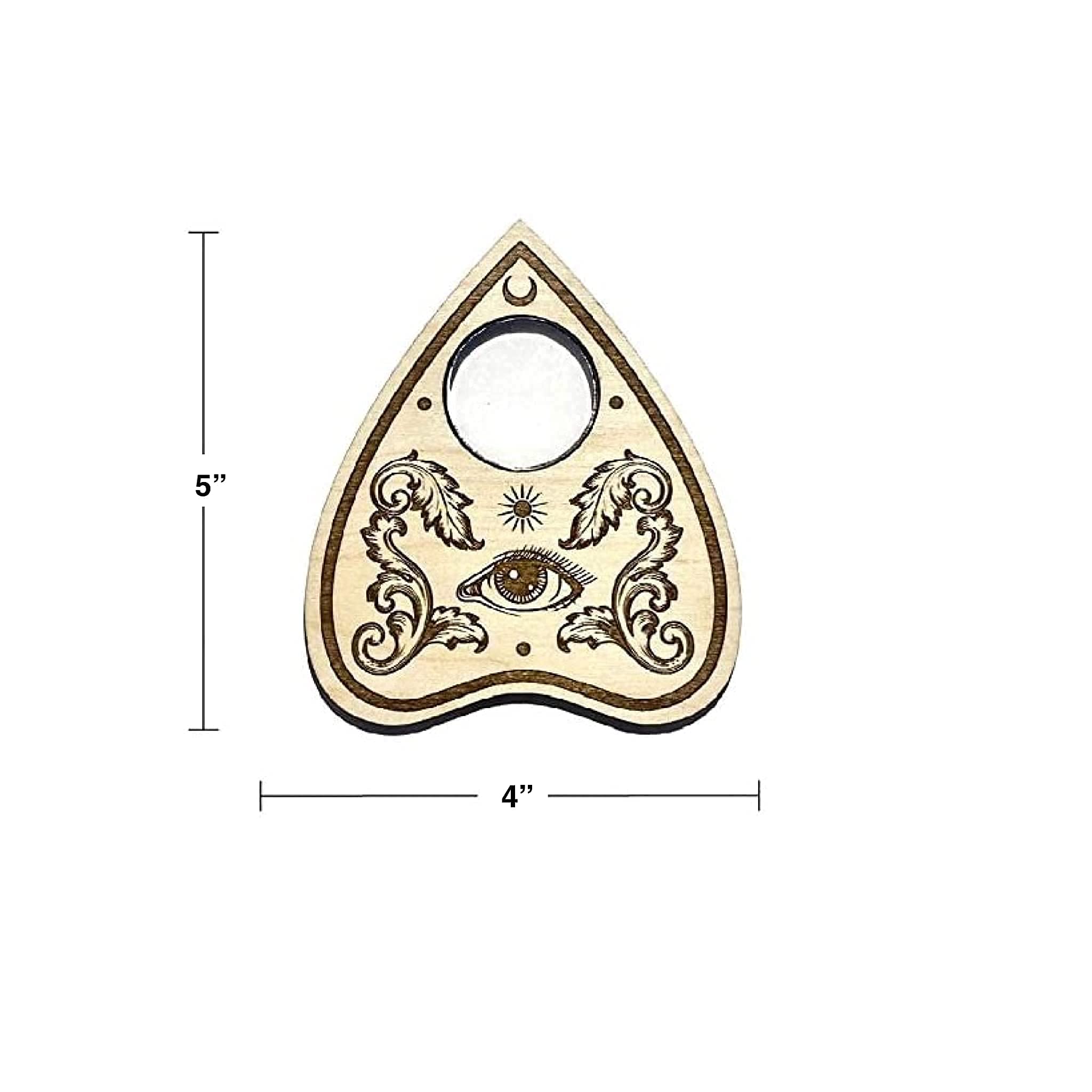 Planchette Only - Wooden Spirit Board - Spirit Board - Handmade Talking Spirit Board with Wooden Planchette - Handmade Wooden Premium Quality Talking Board (All Seeing Eye Planchette)