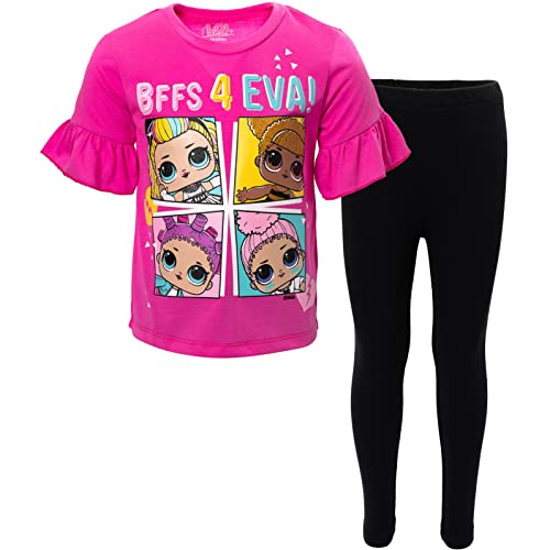 L.O.L. Surprise! 80s B.B. Roller Sk8er Queen Bee Touchdown Big Girls T-Shirt Legging Pink 14-16
