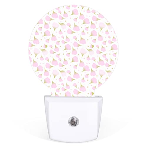 KOBLEN Night Lights Plug Into Wall Dusk to Dawn with Light Sensors Allay Home Round Led Night Light for Adults Bedroom Bathroom 2 Pack