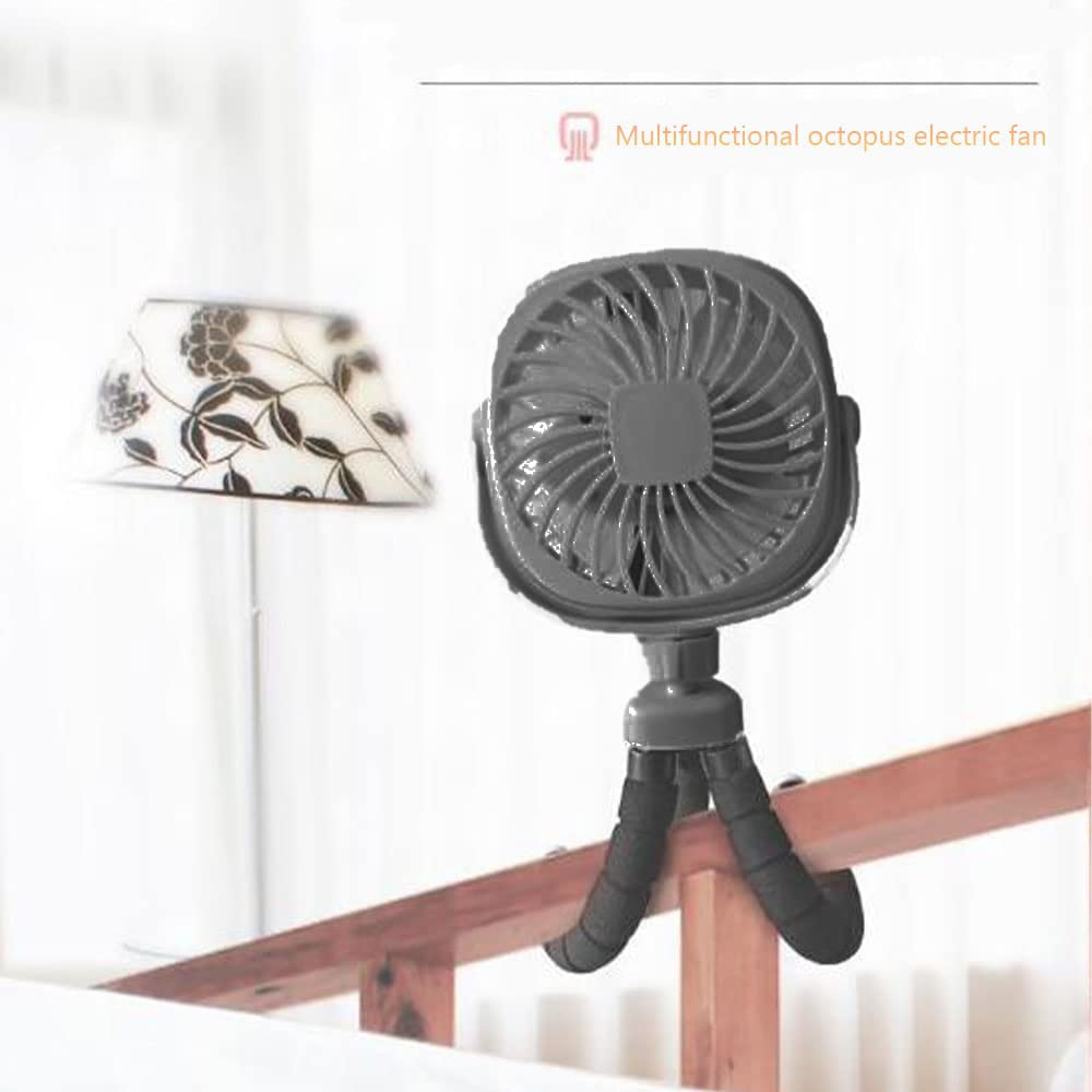 ceyoom Portable Stroller Fan, Mini Handheld USB Fan with Flexible Tripod Fix on Stroller, Battery Powered Personal Fans for Baby Stroller and Car Seat,Stroller Clip On Fan Travel Accessories