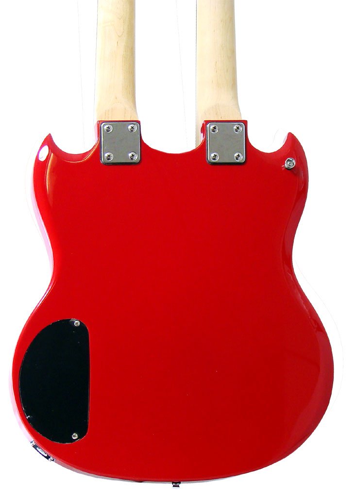 BadAax Dlb Neck Dbl Cut A Way Guitar 70's Style Model Red