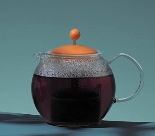 BODUM Assam 1823-449-Y21 Teapot with Glass Handle, Lid and Plastic Filter, 0.5 L