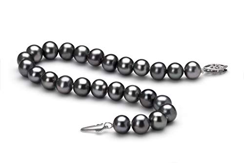 Black 6-7mm AA Quality Freshwater 925 Sterling Silver Cultured Pearl Bracelet For Women-7 in length