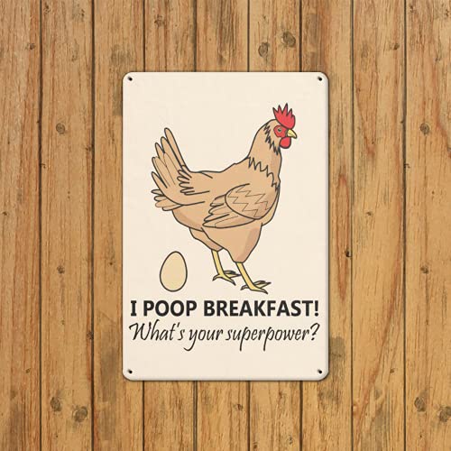 Chicken Coops Signs Chicken Signs Breakfast Funny Design Metal Signs Chicken Decor Farm Sign 8 X 12 Inches