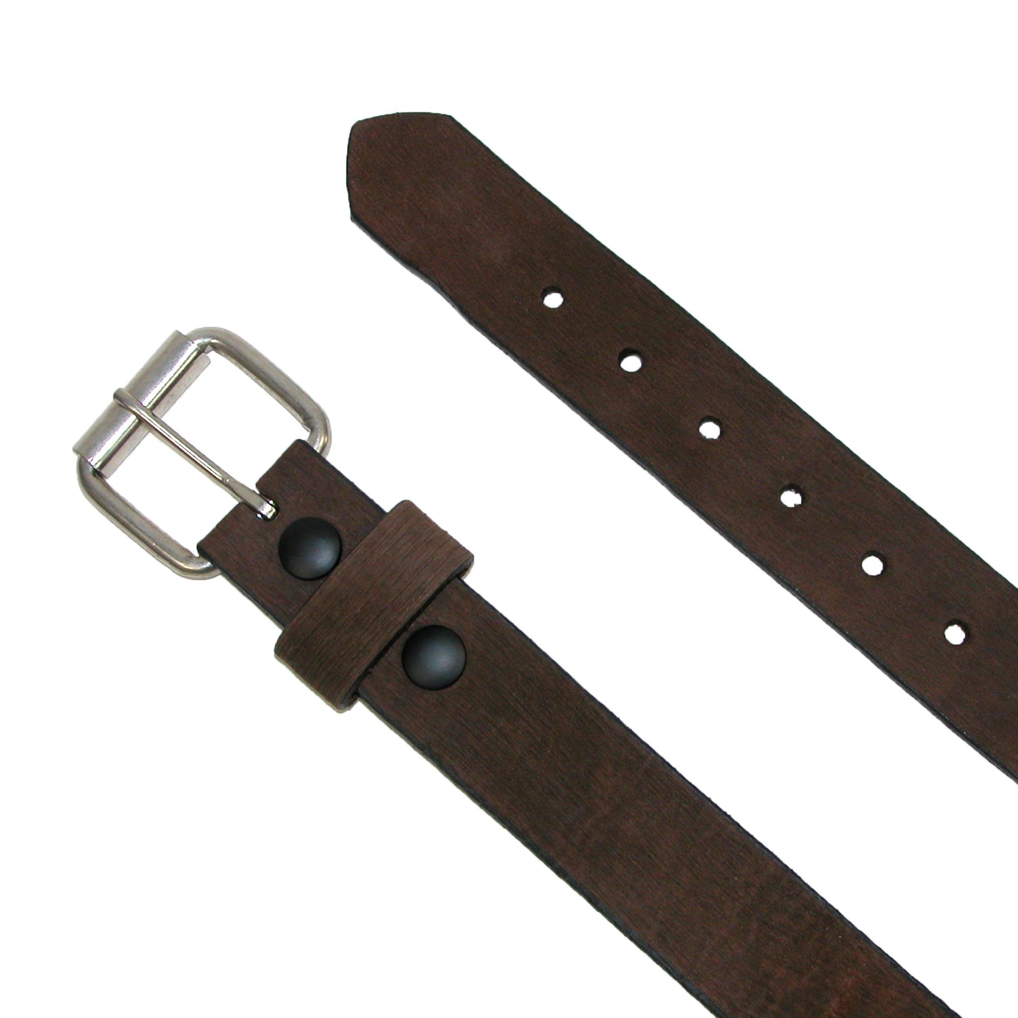 Boston Leather Men's Bark Leather Belt, 44, Brown