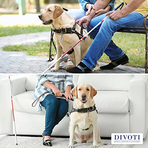 Leash King 1.25" Double-Sided Service Dog Tag with 1.3" Solid Quick Clip– Easily Attach to Collar, Harness, Vest – Entirely Surgical Stainless Steel – PVD Rose Gold
