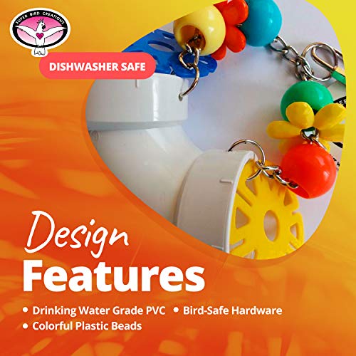 Super Bird Creations SB751 PVC Forager Bird Toy, Medium/Large Bird Size, 3β x 5β x 8β