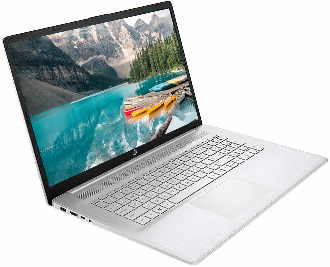 HP 17.3" Touchscreen HD+ Laptop, AMD 6-Core Ryzen 5 5500U, 16GB RAM 512GB SSD+1TB HDD, Wi-Fi, Bluetooth 5.0, Numeric Keypad, Windows 10 Home, Silver, Bundle with TSBEAU 4-Port USB Hub + USB LED Light