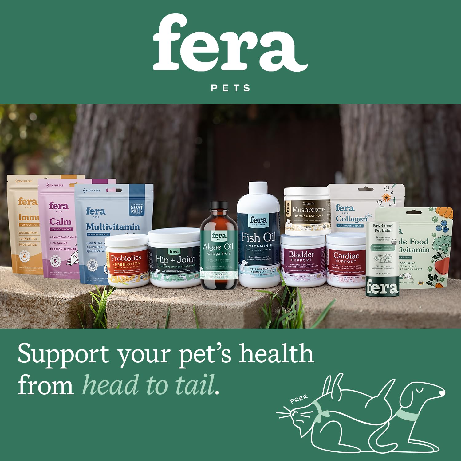 Fera Pet Organics Hip & Joint Goat Milk Cat & Dog β Vet Created - Joint Supplement for Dogs & Cats β Glucosamine for Dogs & Cats, MSM- 60 Servings