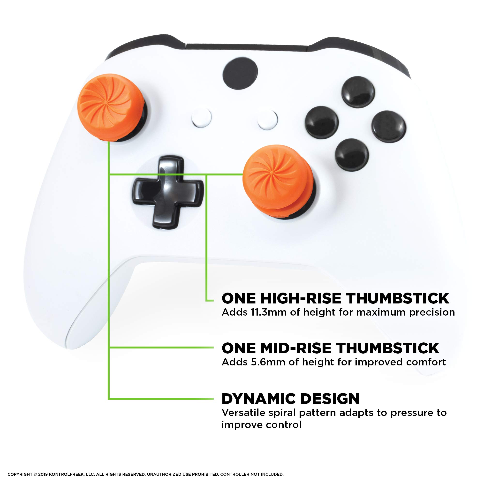KontrolFreek Gamerpack FPS Freek Galaxy + Vortex Performance Thumbsticks for Xbox One and Xbox Series X | 1 High-Rise, 1 Mid Rise (Galaxy) 1 High-Rise, 1 Mid Rise (Vortex)