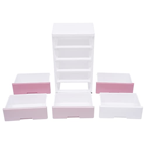 simimasen 5-Layer Pink Storage Drawers Plastic Drawers Dressers Cabinet for Storing Clothes, Towels, Toys
