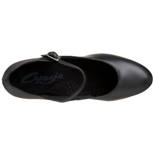 Capezio Student Footlight Character Dance Shoes, Professional Dance Shoes For Women With Non-Slip Heel, Leather Upper & Comfortable Design, Stylish & Supportive Character Shoe - Black, Size 9.5