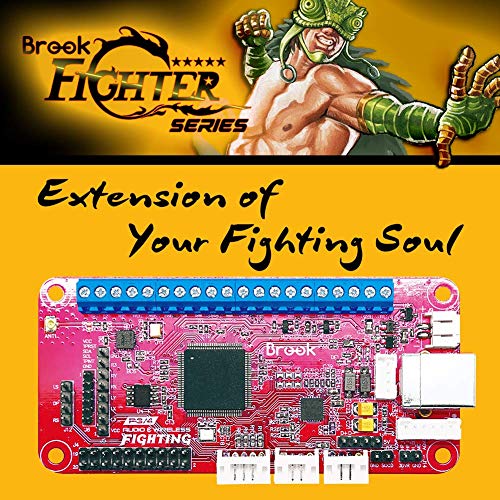 Brook Wireless Fighting Board - Pre-installed Header Version, For PS4/PS3/Switch/PC Consoles, Support 3D-VR, 3.5mm audio connector(PS4), Two analog sticks, Tournament mode, Touchpad and Turbo Function