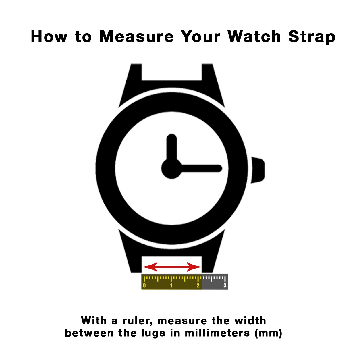 Bandini 18mm Mens Italian Leather Watch Band Strap - Black - 2 Rivets for IWC Pilot