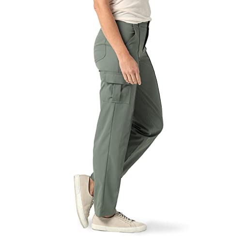 Lee Women's Flex to Go Mid Rise Seamed Cargo Pant, Fort Green, 12 Petite