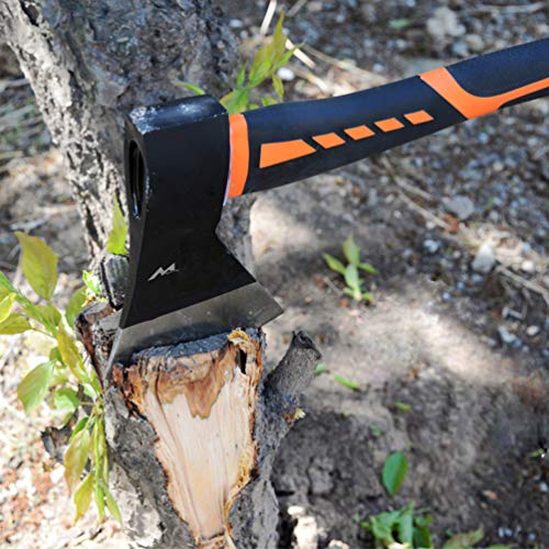 Chopping Axe, 15β Camping Outdoor Hatchet for Wood Splitting and Kindling, Forged Carbon Steel Heat Treated Hand Maul Tool