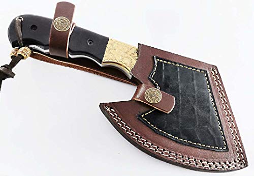 Damascus Steel Blade Axe Hatchet Gut Hook Tomahawk Hunting Knife Camping Hiking SM23