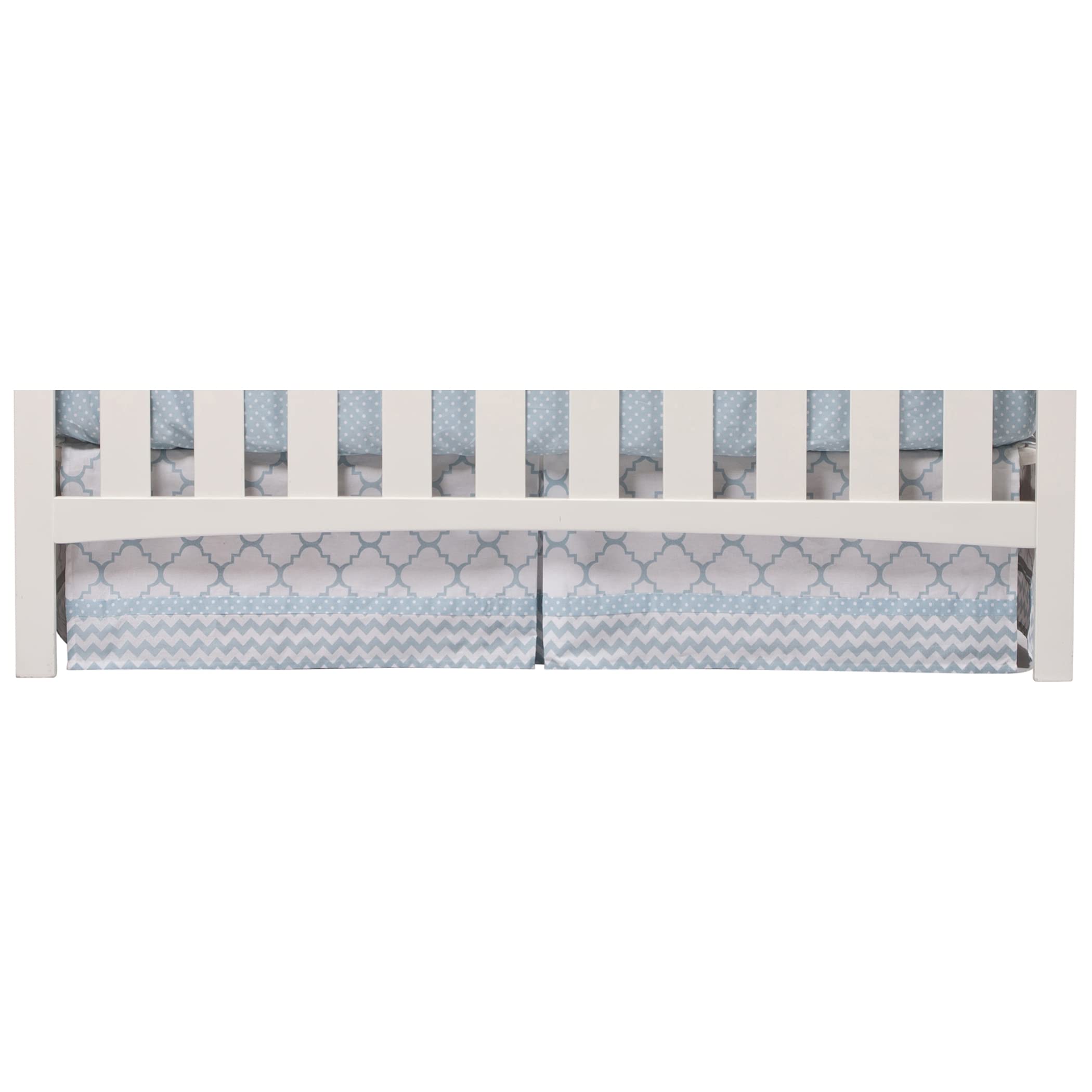 Trend Lab Blue Sky 3 Piece Crib Bedding Set, Can Be Used As A Blanket Or A Playmat for Tummy Time, Includes Quilt, Fitted Crib Sheet and Skirt
