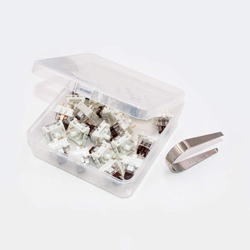 Outemu (Gaote Brown Switches 20 Pack, 3-Pin Tactile 50gf Dustproof RGB Key Switches - Gateron and Cherry MX Equivalent DIY Replaceable for Mechanical Gaming Keyboard