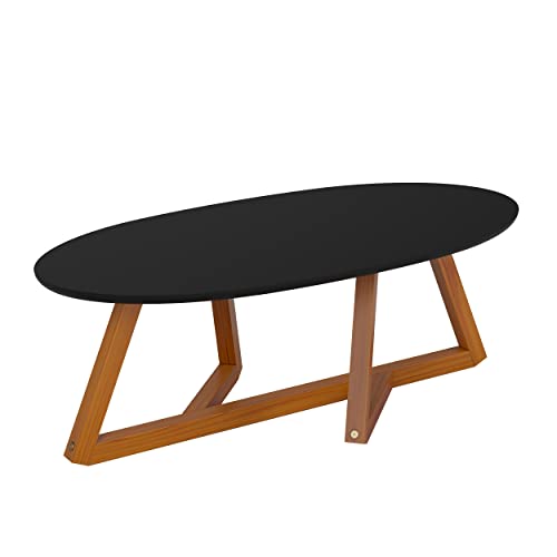 Be Home Furniture │ SPE Coffee Table │ Home Décor, Side Table, Coffee Table, End Table, Accent Table for Living Room │ Wood Legs & Black – 35.43" W