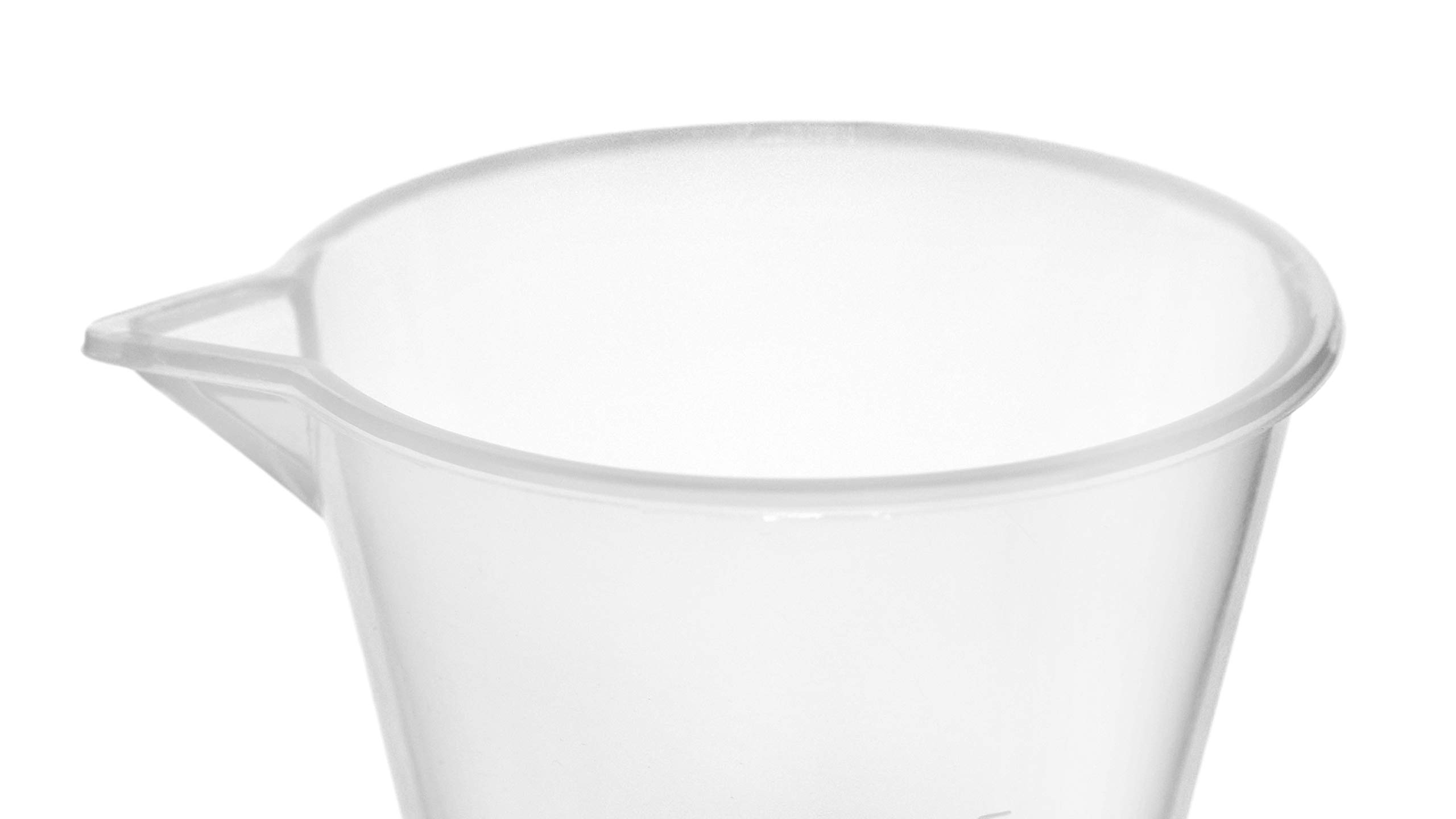EISCO Conical Measure, 25ml - Polypropylene Plastic, Translucent - Pouring Spout - 1ml Raised Graduations - Hexagonal Base