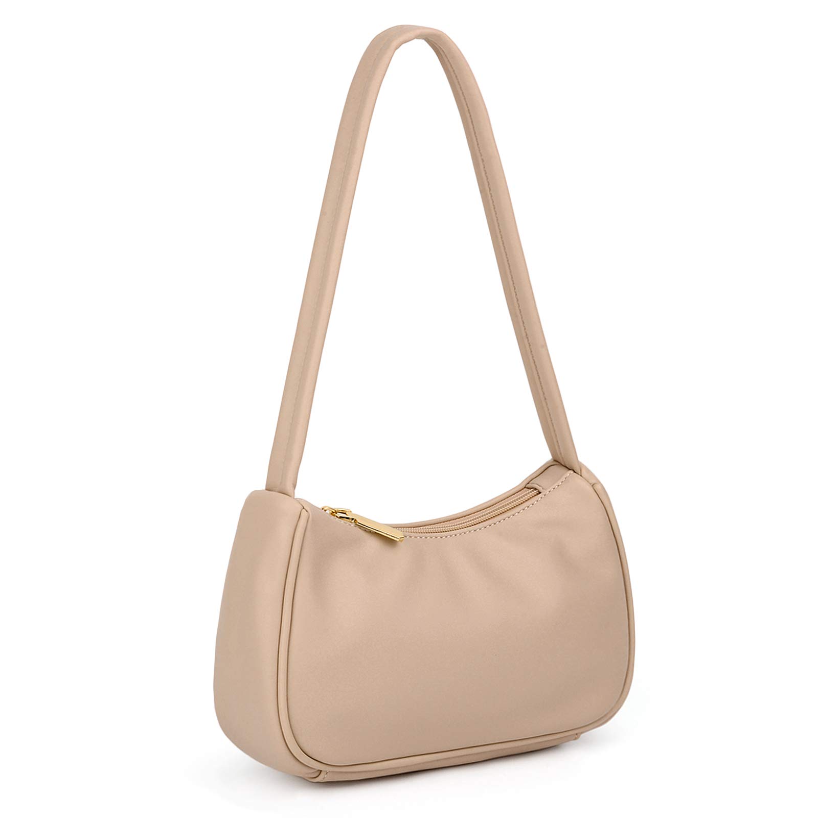 UTO Mini Purses for Women Ultra Soft Leather Vegan Lightweight Clutch Handbag Shoulder Bag Apricot