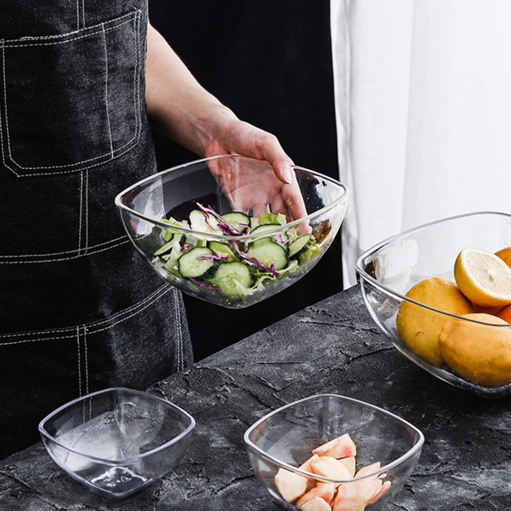 Cabilock Salad Serving Bowl Clear Acrylic Salad Bowl Platter Fruit Holder Mixing Bowl Food Storage Bowl for Dessert Cereal