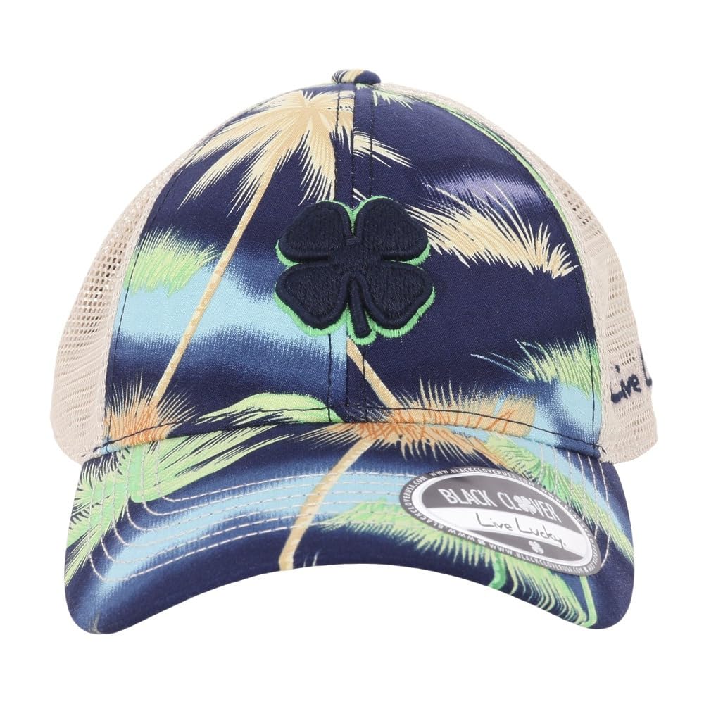 Black Clover Island Luck Hat - Trop 9 - Black/White/Grey Mesh - Adjustable
