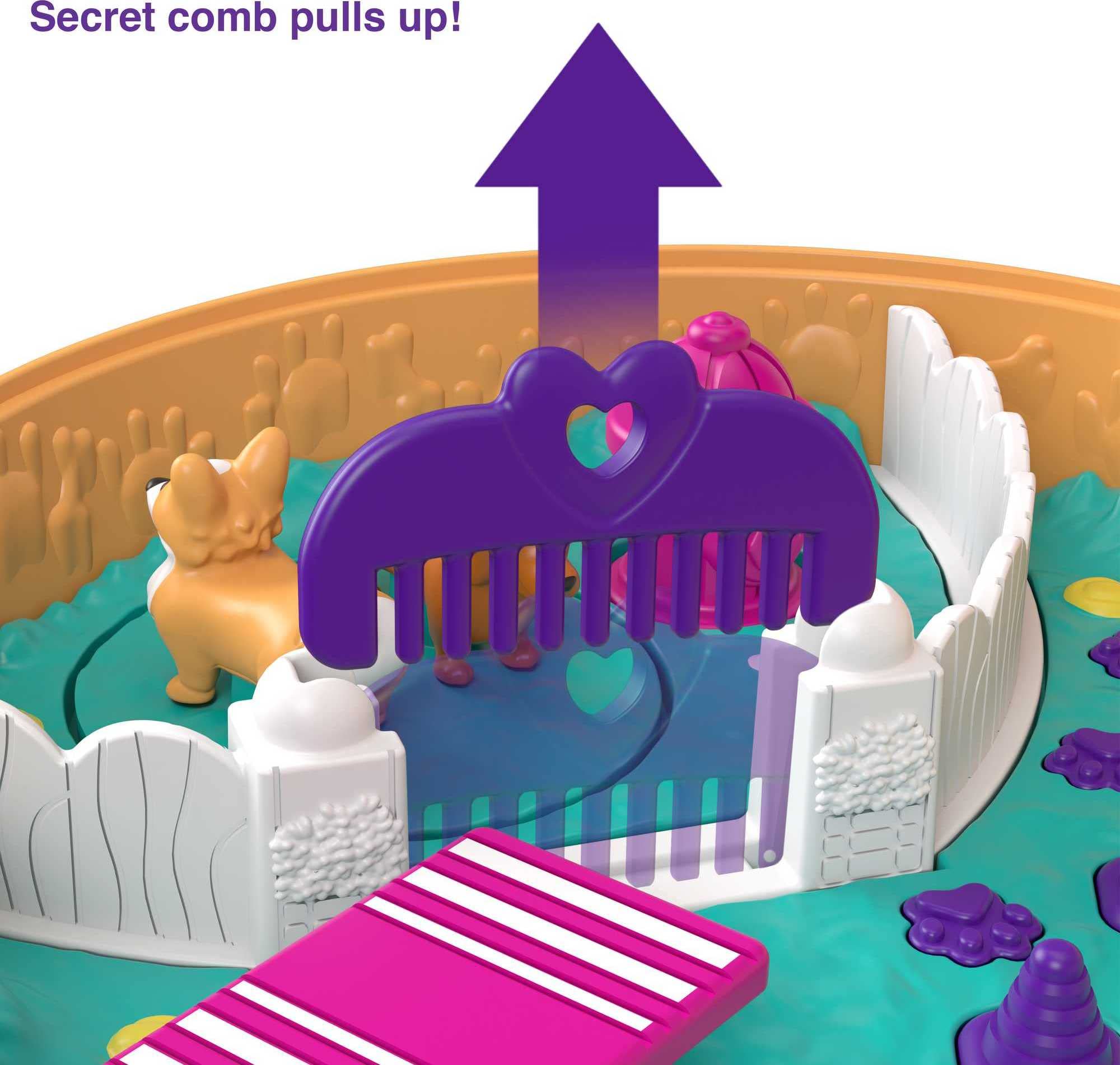 Polly Pocket Compact Playset, Corgi Cuddles with 2 Micro Dolls & Accessories, Travel Toys with Surprise Reveals (Amazon Exclusive)