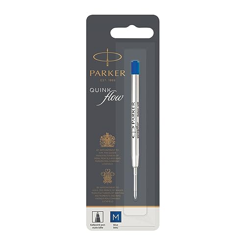 PARKER QUINK Long Fountain Pen Ink Refill Cartridges, Blue