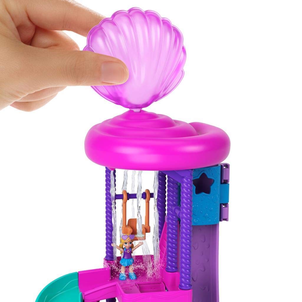 Polly Pocket Outdoor Toy with 2 Micro Dolls & Accessories, Pollyville Super Slidin Water Park Playset