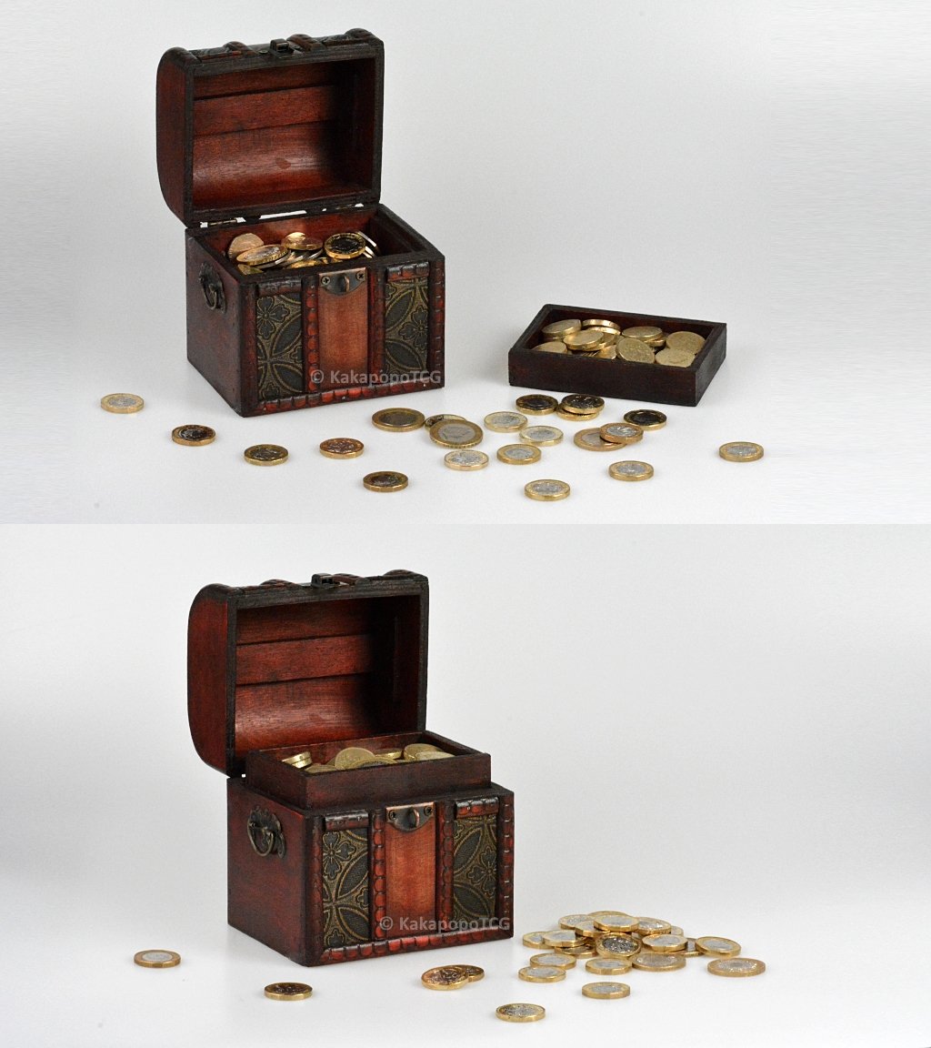 KakapopoTCG Elven Chest (Chainmail) Lockable Wood Deck and Counter Box Trading Cards MTG Magic FaB TCG YGO PTCG EDH Commander Box Dice Box DnD Spell Card Box