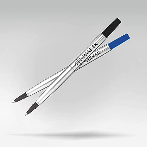 Parker Rollerball Pen Refill Medium Nib Black, Pack of 2