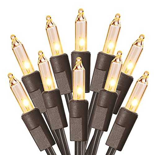 Christmas Lights, 300ct 69.6ft Incandescent Christmas Lights Connectable, Outdoor Christmas Tree Lights, 120V UL Certified Indoor Christmas String Lights for Xmas Party Patio, Brown Wire, Warm White