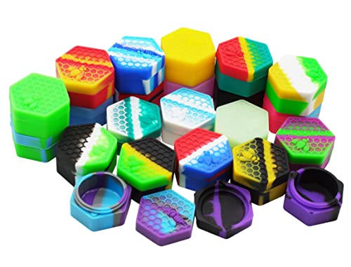 KUVIS 26ml Hexagon Silicone Containers Food Storage Jars Non-stick Multi-use Box (15)