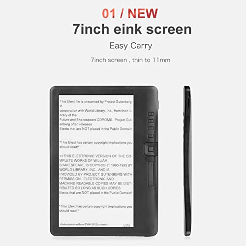DAUERHAFT Portable E Reader, 380MHz Speed Protective Case Button Operation HD 800x480 E Reader Devices for TXT for EPUB for PDF(#1)