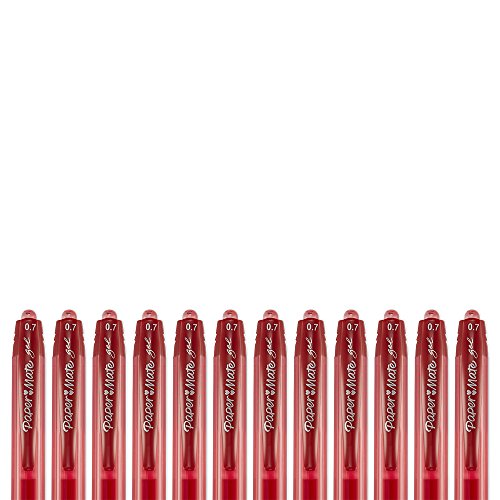 Paper Mate 1746326 Gel Pens, Medium (0.7mm), Red, 12 Count