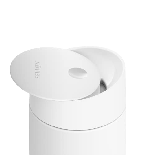 Fellow 12 oz Carter Slide Travel Coffee Mug with Slide-Lock lid - Leak Proof To-Go Coffee Tumbler with Ceramic Interior and Vacuum-Insulated Stainless Steel - Coffee Cups - Matte White