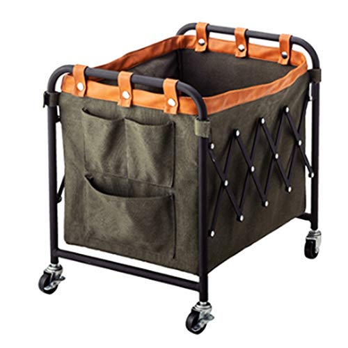 HUORD File Holder Foldable Nordic Mobile Storage Basket Living Room Newspaper Rack Magazine Storage Rack ArmyGreen White Multifunction (Color : Green)