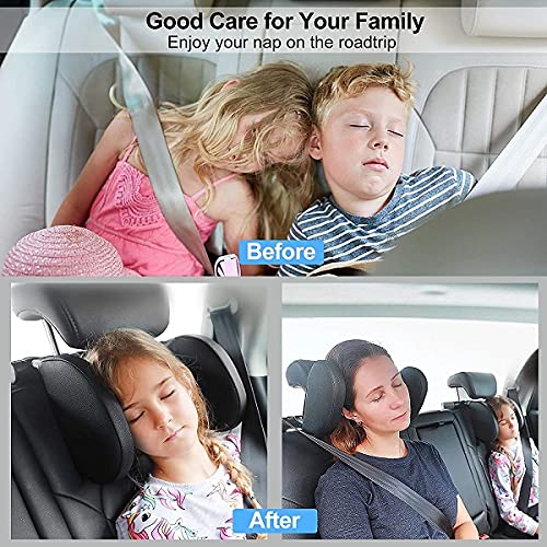 Car Seat Headrest Pillow,Car Neck Pillow Head Pillow,Sleeping Travel Seat, Head Cushion Foam,Premium Seat Head Pillow,180 Degree Adjustable Both Sides,Long Trip Rest Pillow for Kids Elders
