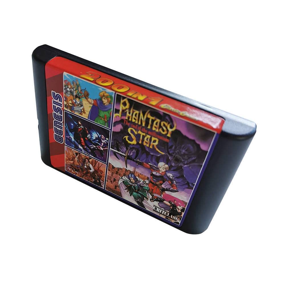 CRITCLASS Super Cartridge 200 in 1 Multi Games Cartridge for Sega Genesis Mega Drive 16Bit Game Consoles