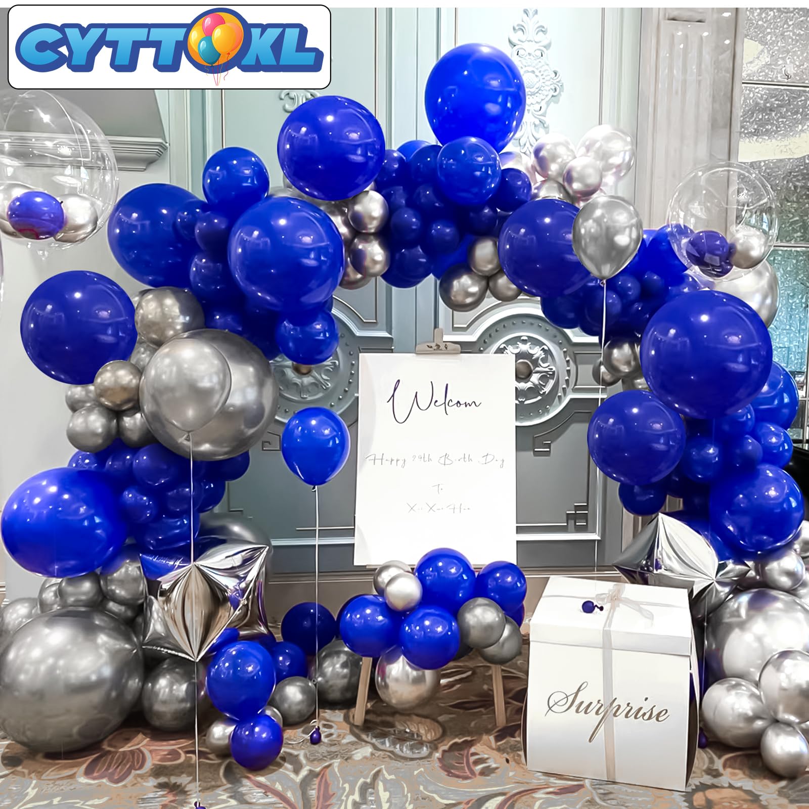 CYTTOKL Blue Latex Balloons 12 inch 200 Pack Matte Helium Balloon for Birthday Wedding Baby Shower Party Decorations