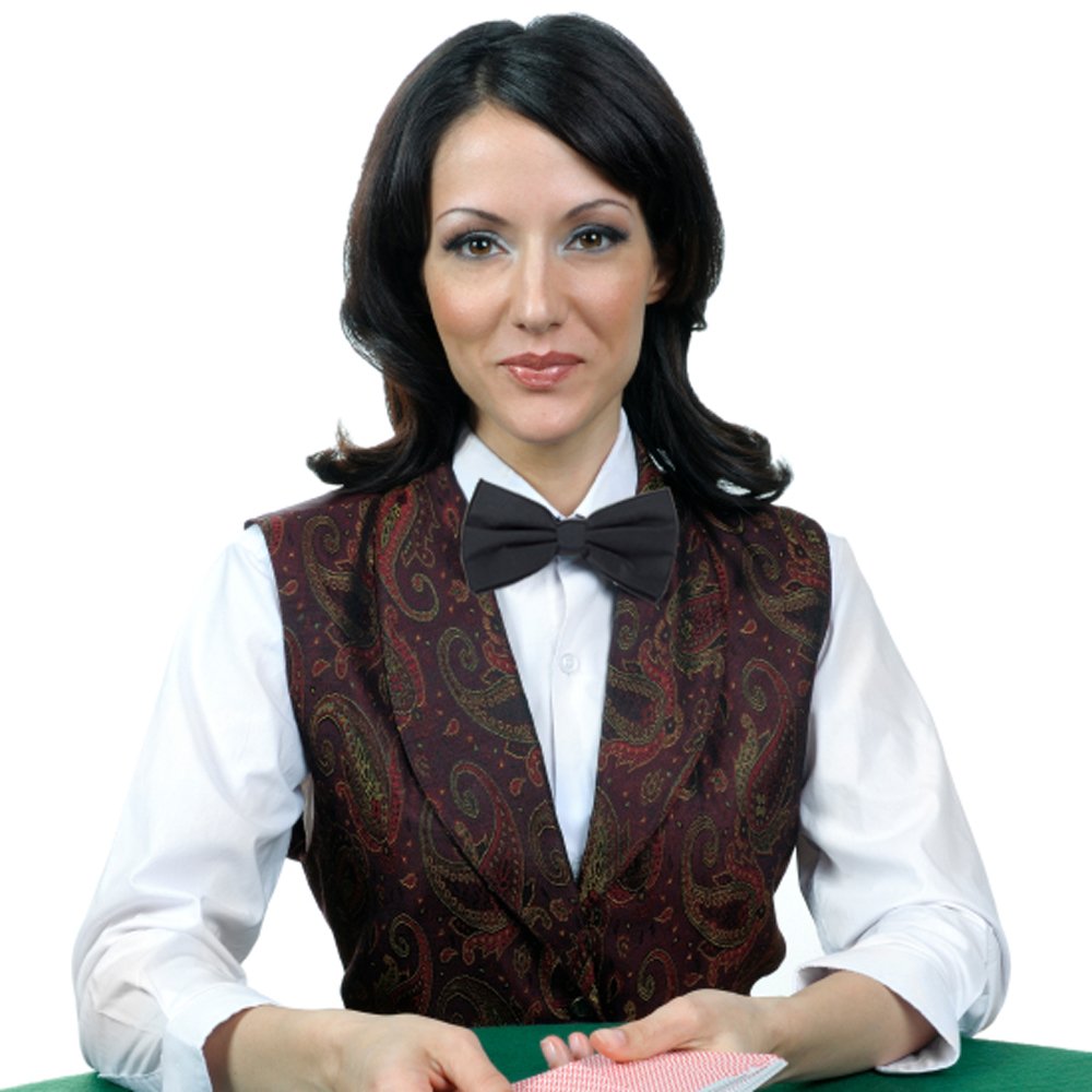 Brybelly Formal Black Casino and Poker Dealer Clip On Bow Tie