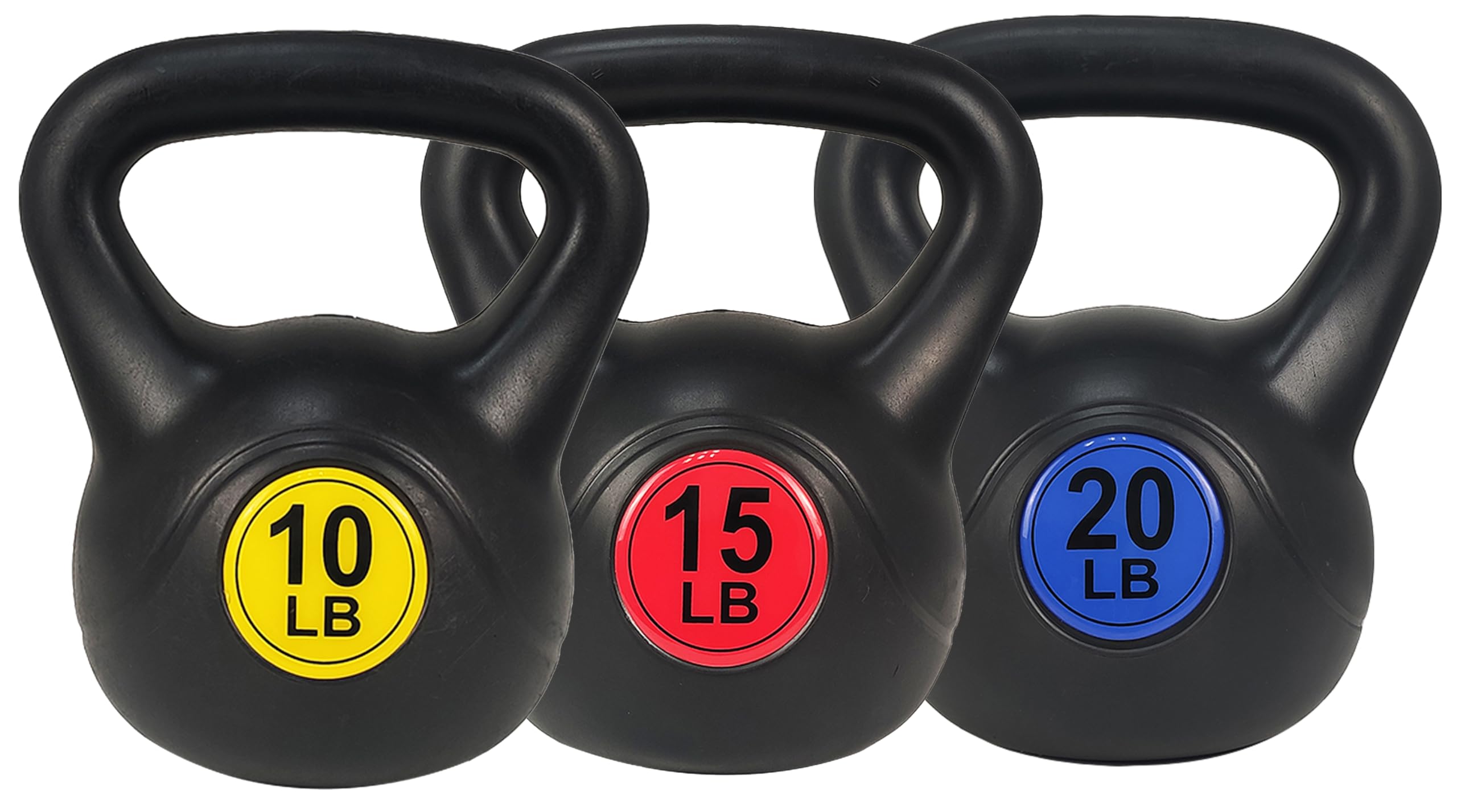 BalanceFrom Wide Grip Kettlebell Exercise Fitness Weight Set, 50LB Set of 4: 5/10/15/20LB