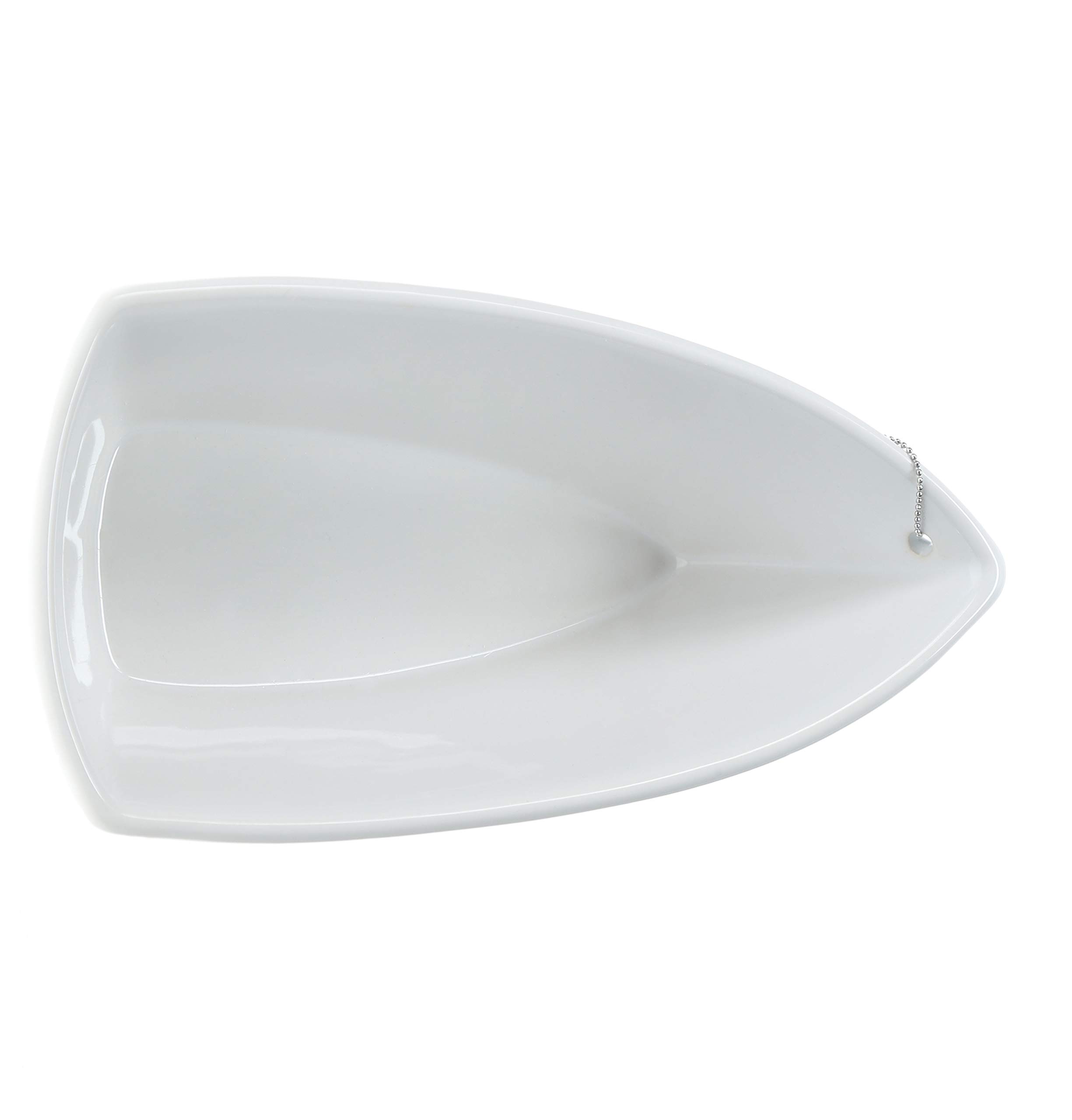 Pavilion - Life Is Great At The Lake - 12 Oz Stoneware Boat Dish Server With Wooden Oar Scoop,Blue