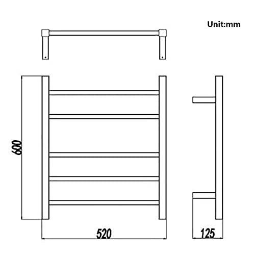 Heated Towel Rack, Towel Warmer, 5 Bars Wall Mount Electric Heated Towel Rack 304 Stainless Steel Radiator for Bathroom,Pools,Kitchen,Gyms,Plug in ,Electric Towel Warmer (Color : Hardwired)