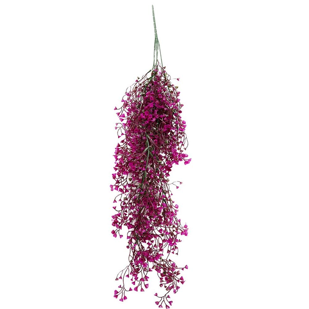 G-Tree Artificial Plants Vine Hanging, Set of 2 Artificial Ivy Flowers Fake Greenery Plants for Garden Wall Decoration, Red Rose