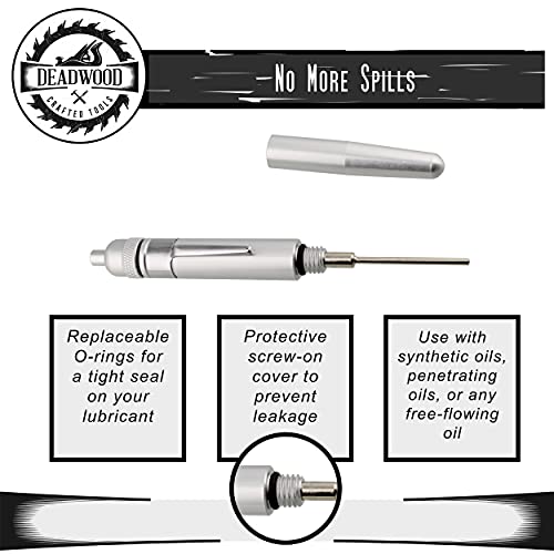 Deadwood Crafted Tools Woodworking Oiler Pen - 15ml Pinpoint Applicator Lubricating Machine Oil Pen For Crafting