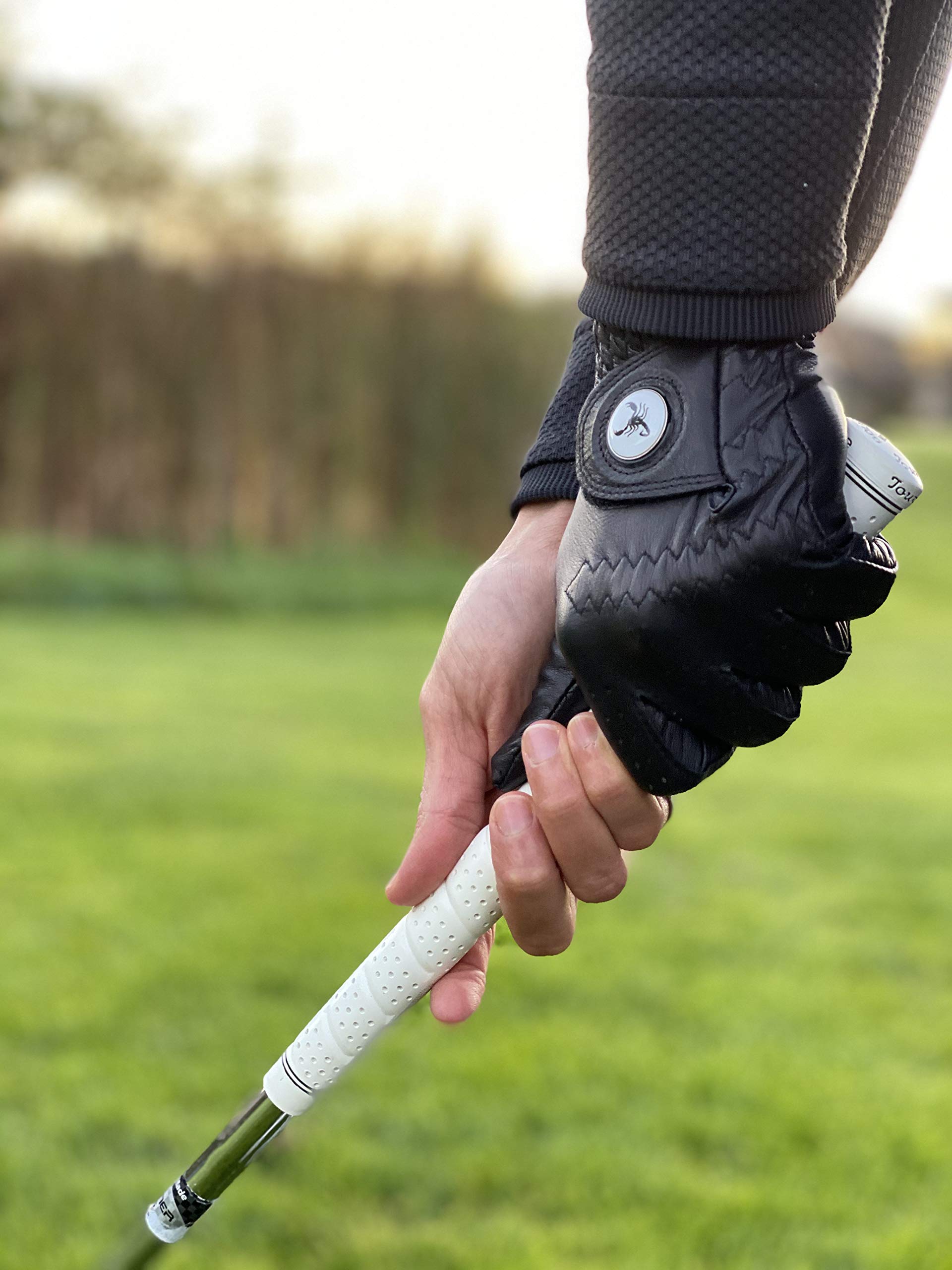 Black Inferno Cabretta Leather Golf Glove by KEPEL (M-Men, Left)